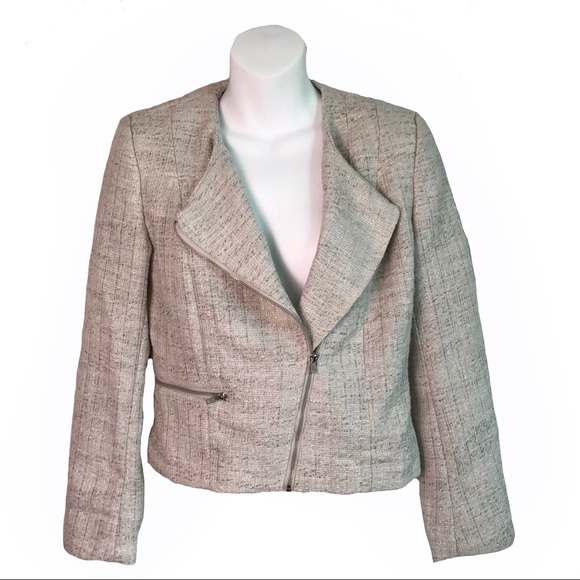 H&M | Jackets & Coats | Nwt Hm Diagonal Zip Jacket W Shoulder Pads 6 ...